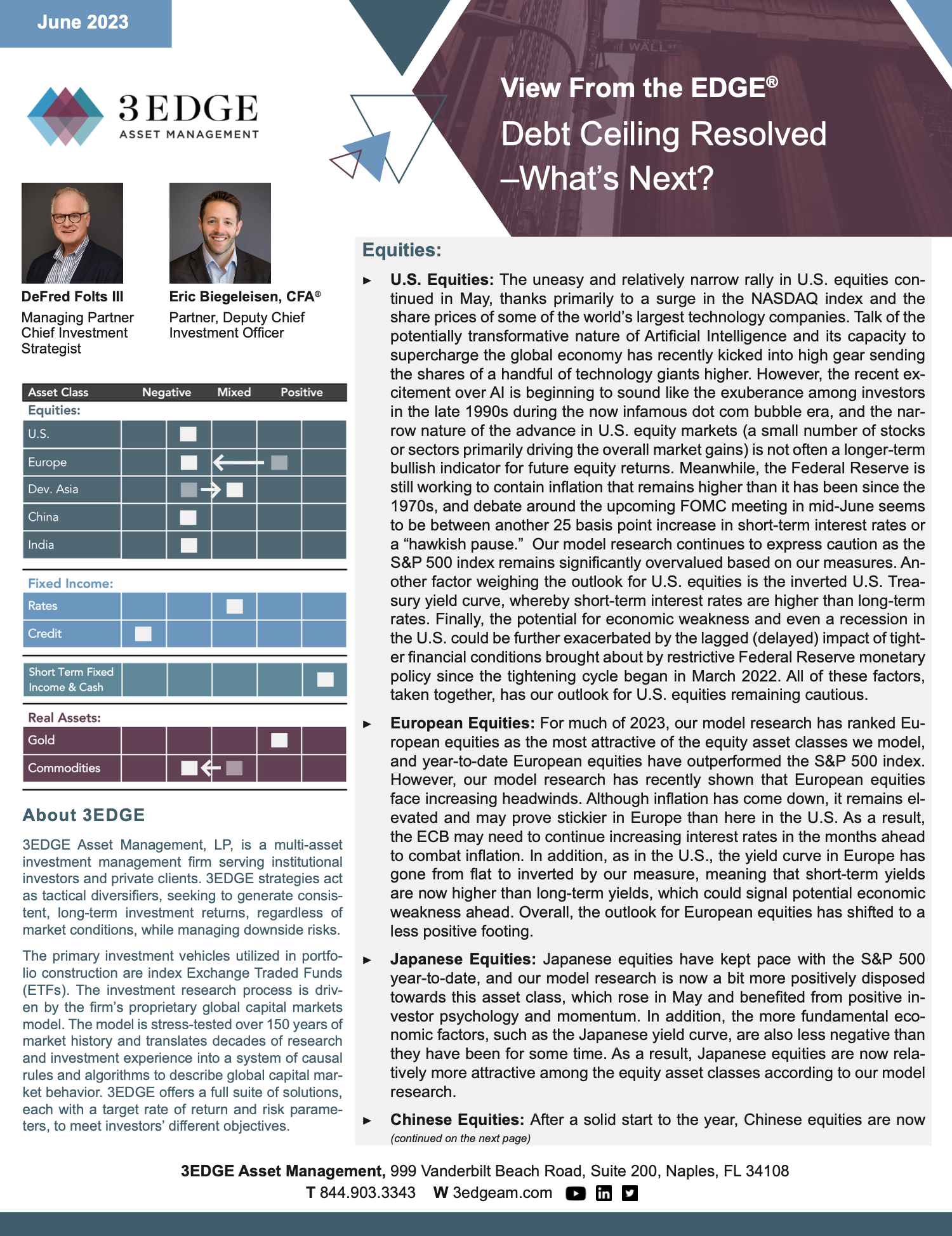 Debt Ceiling Resolved-What's Next? – View From the EDGE® June 2023 ...